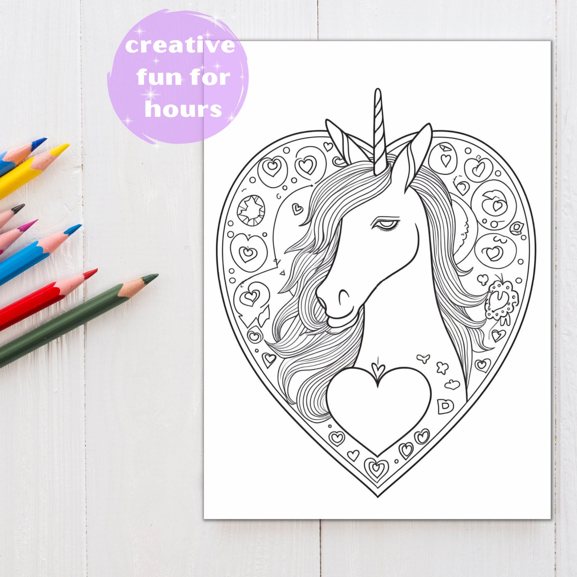 Unicorn Coloring Pages for Girls — Printable Party Activity Sheets ...
