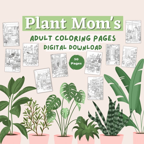 Potted Plants Coloring Pages - Etsy