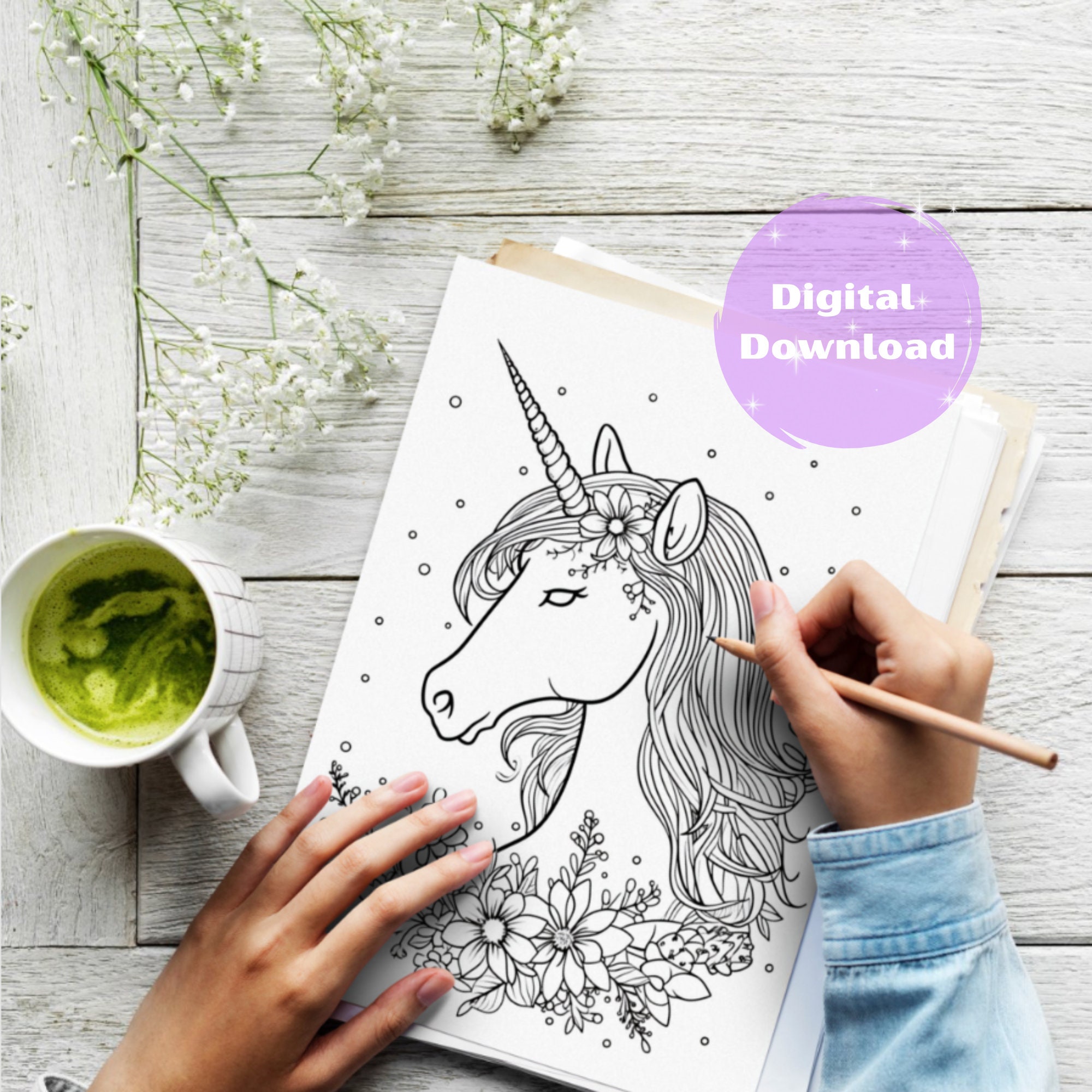 Unicorn Coloring Pages for Girls — Printable Party Activity Sheets ...