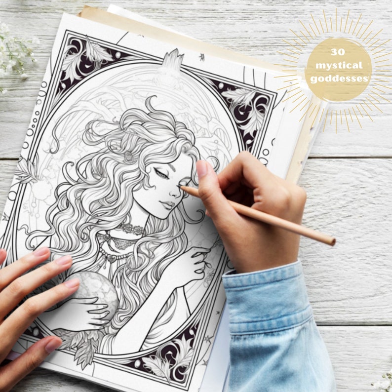 Oracle Goddess Coloring, Tarot Coloring Cards, Oracle Cards PDF ...