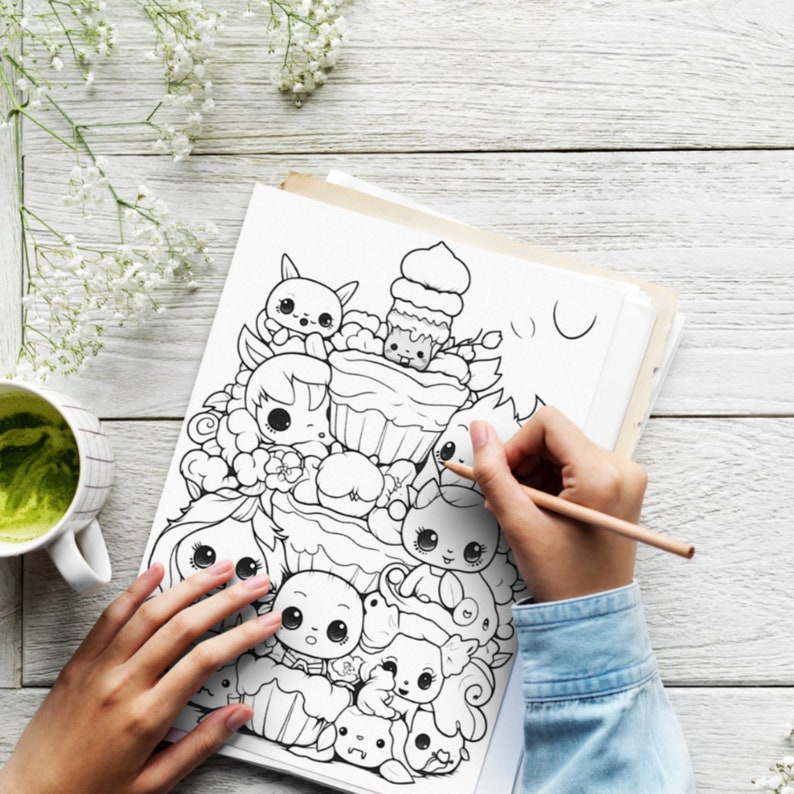 Kawaii Coloring Pages | 40 Pages | Cute Coloring Pages | for Kids and ...
