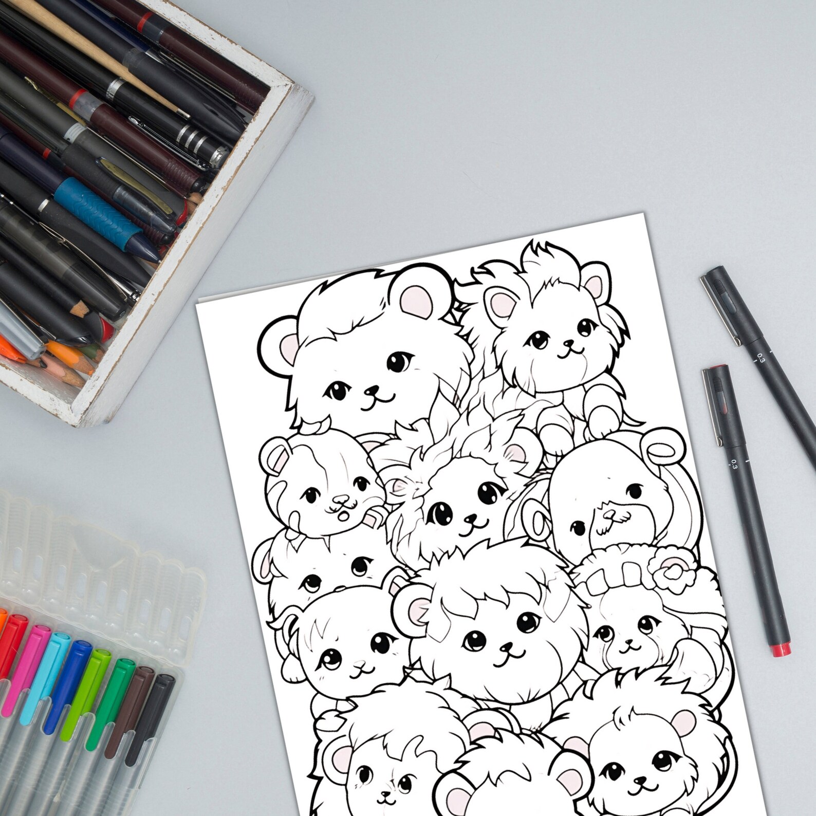 Kawaii Coloring Pages 40 Pages Cute Coloring Pages for Kids and Adults ...