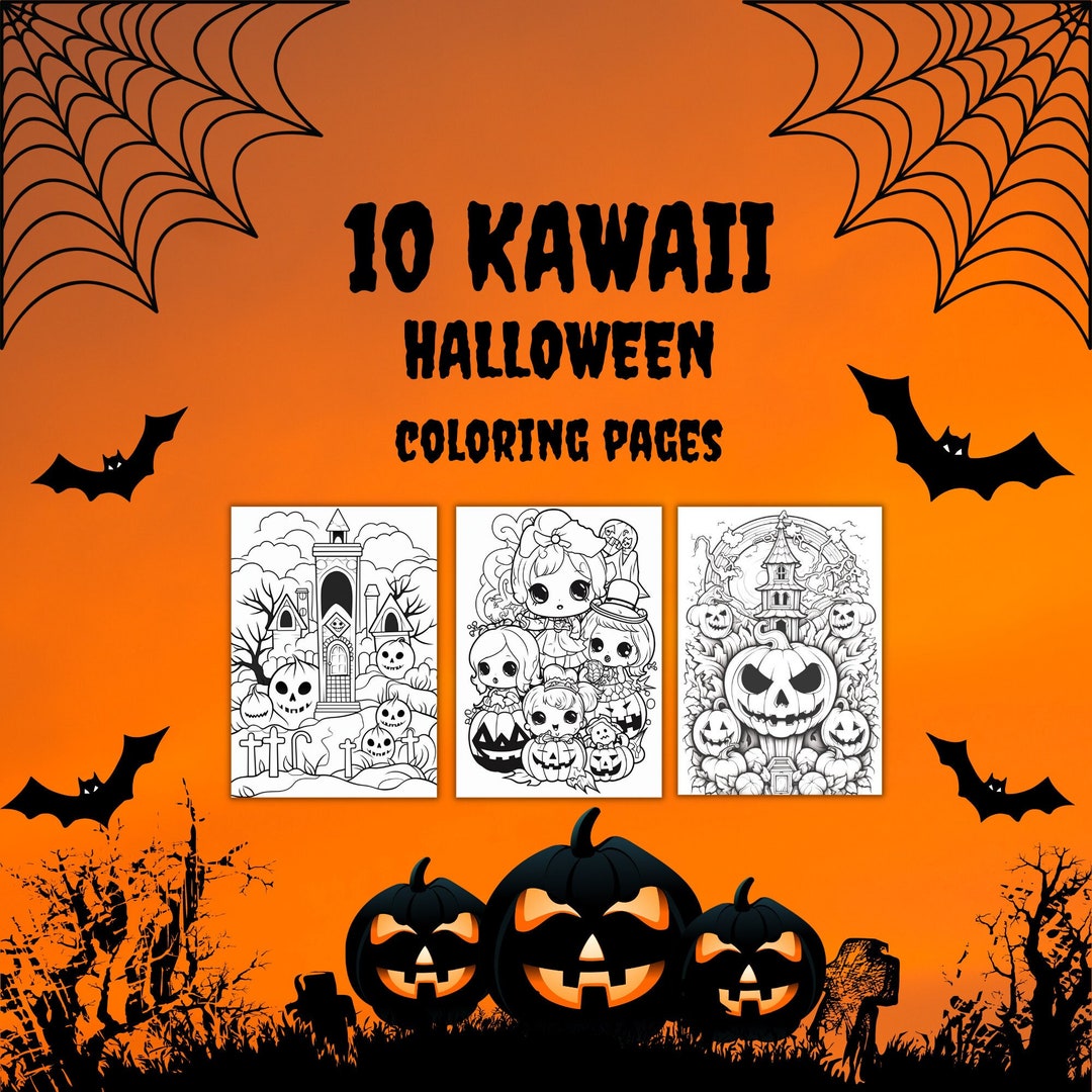 10 Kawaii Halloween Coloring Pages | Adorable and Spooky Designs ...