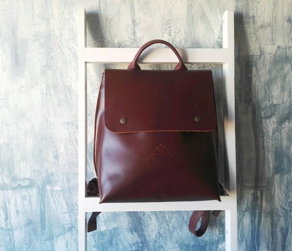Red Wine Color Bag Woman Backpack Red Backpack Backpack for | Etsy