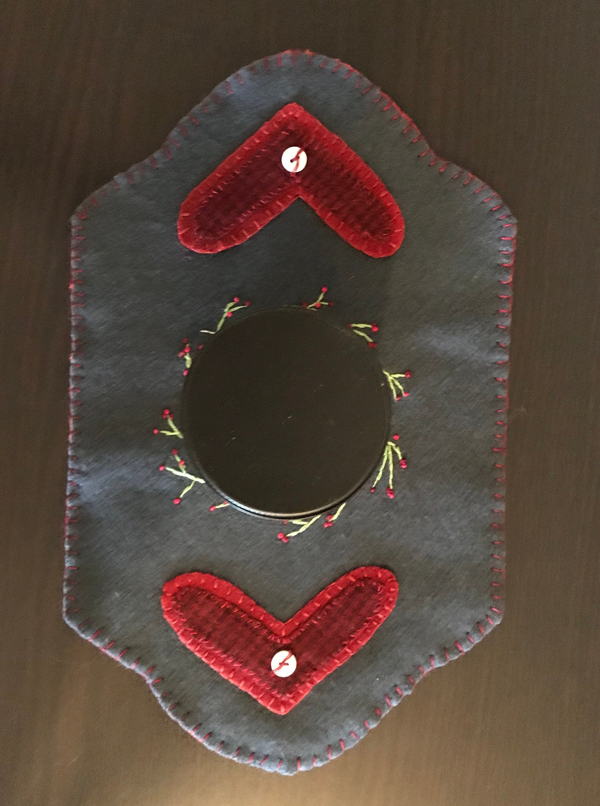Heart of Hearts Wool Applique Candlemat Hearts Love Penny Mat Valentine ...