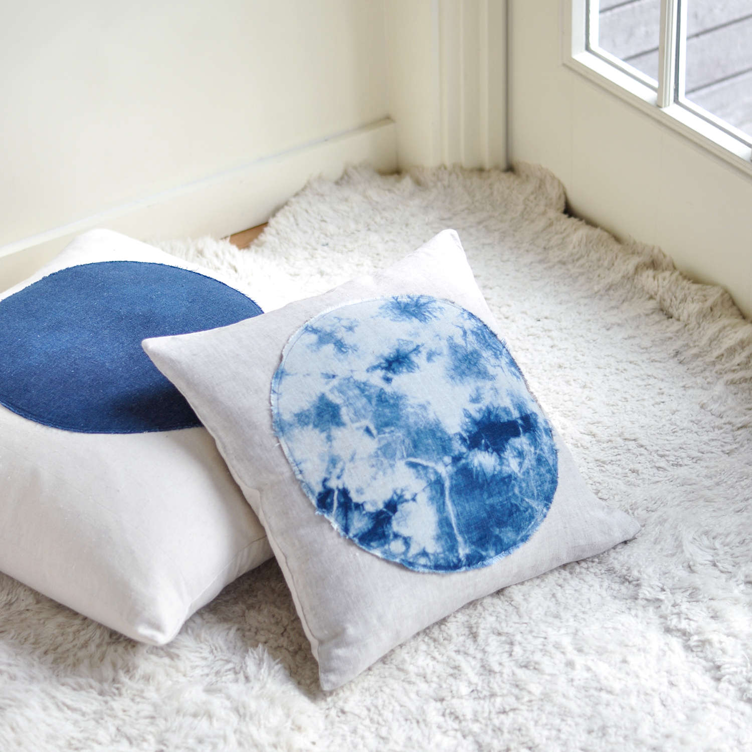 Indigo circle Signal Flag Floor Pillow 26x26 Hand | Etsy