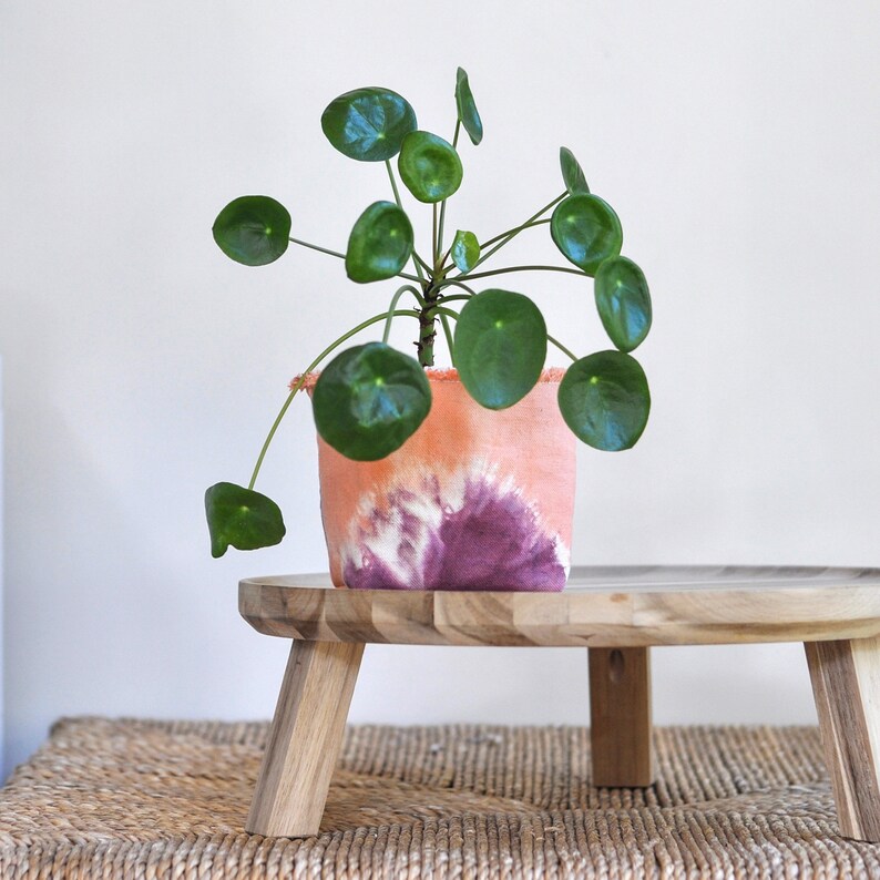 Tie Dye Starburst Orange and Purple Canvas Planter 4 - Etsy