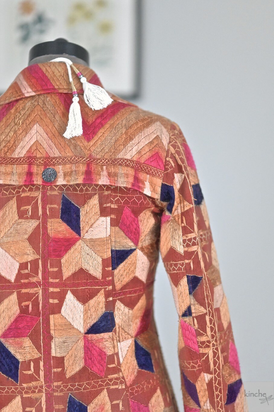 Medium/tripta/heritage Phulkari Fabric Trench Jacket for Women ...