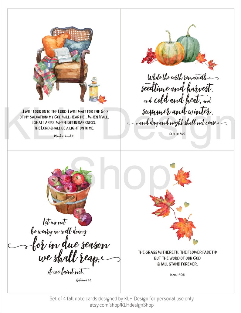 Printable Fall Bible Verses | Printable Autumn Note Cards | Bible Verse ...