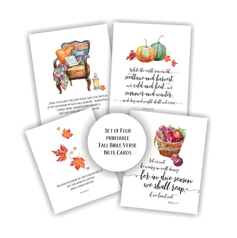 Printable Fall Bible Verses | Printable Autumn Note Cards | Bible Verse ...