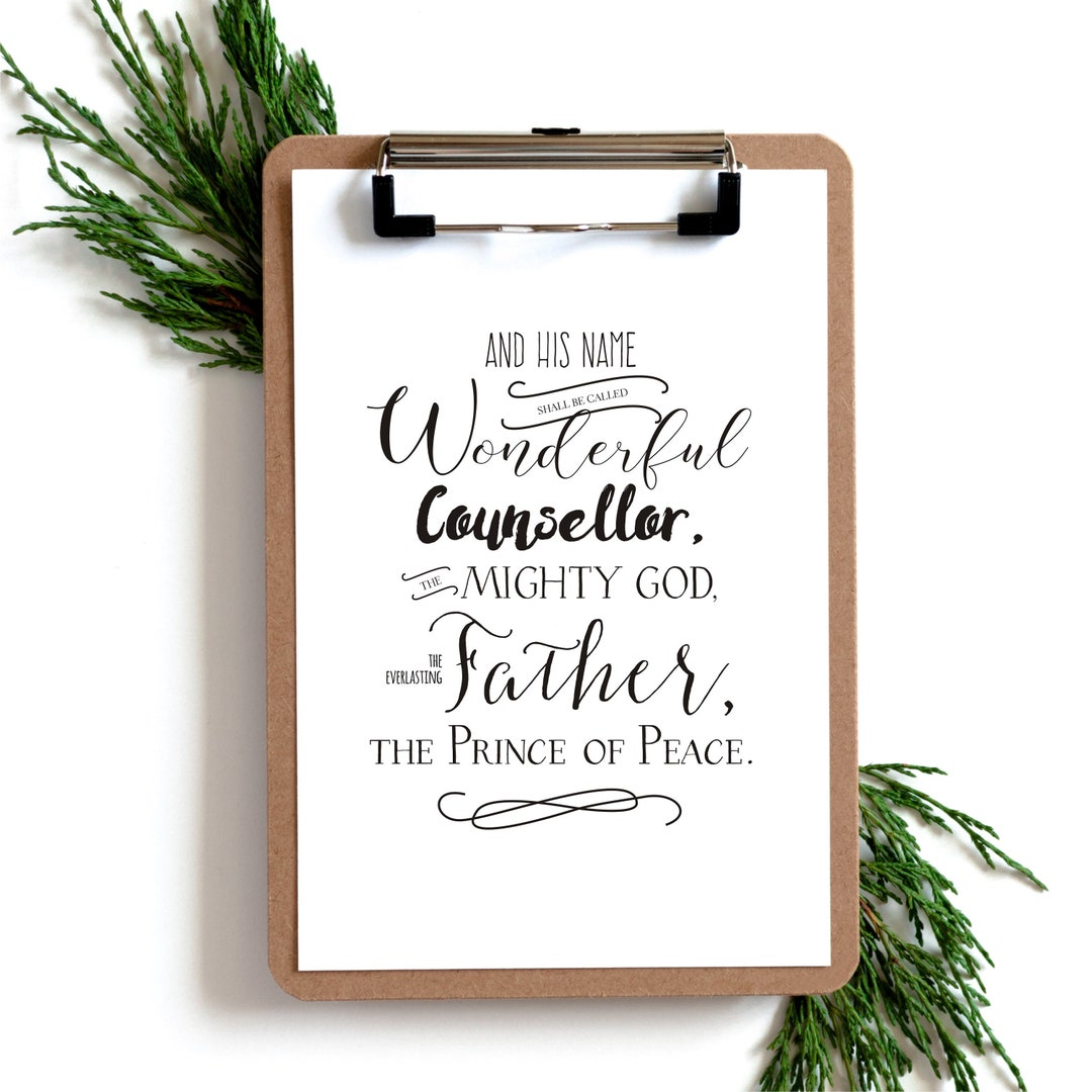 Christmas Printable, and His Name Shall Be Called Wonderful, Christmas ...