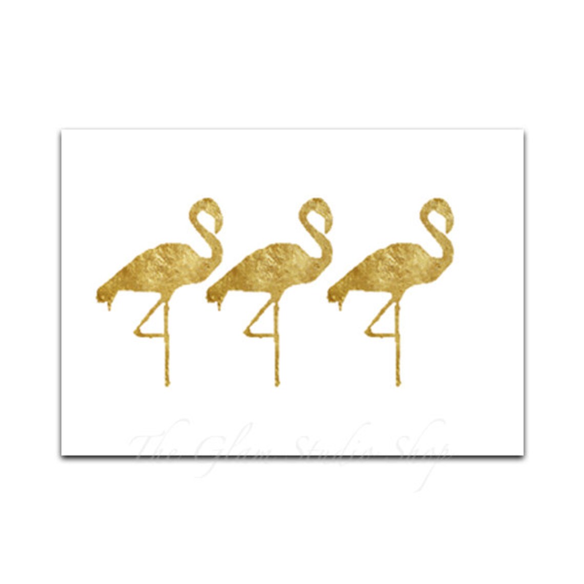 Gold animal print gold foil flamingos printable art home decor | Etsy