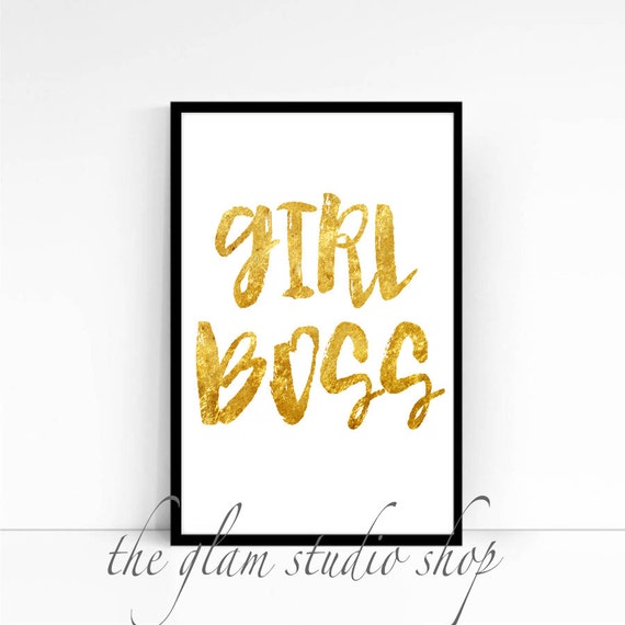 Articoli Simili A Motivational Print Gold Print Girl Boss Wall Decor