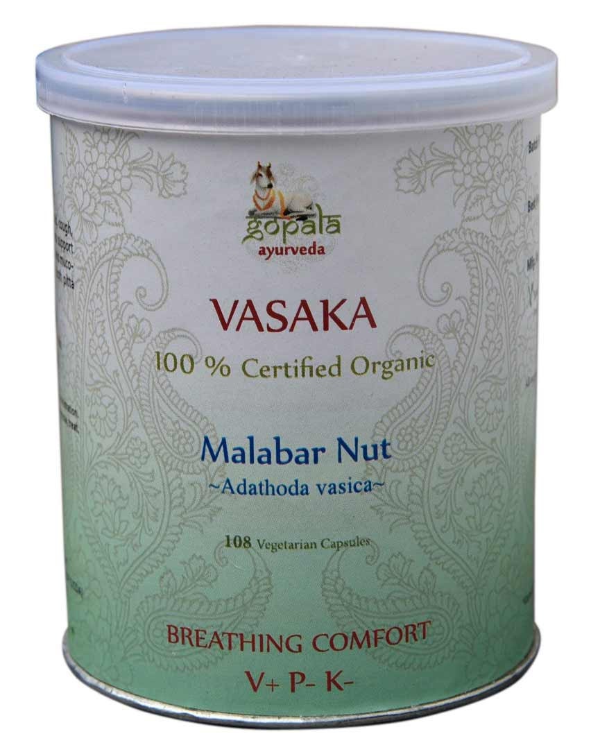 Vasaka Capsules adathoda Vasica 108 Vcaps USDA Certified Organic Gopala ...