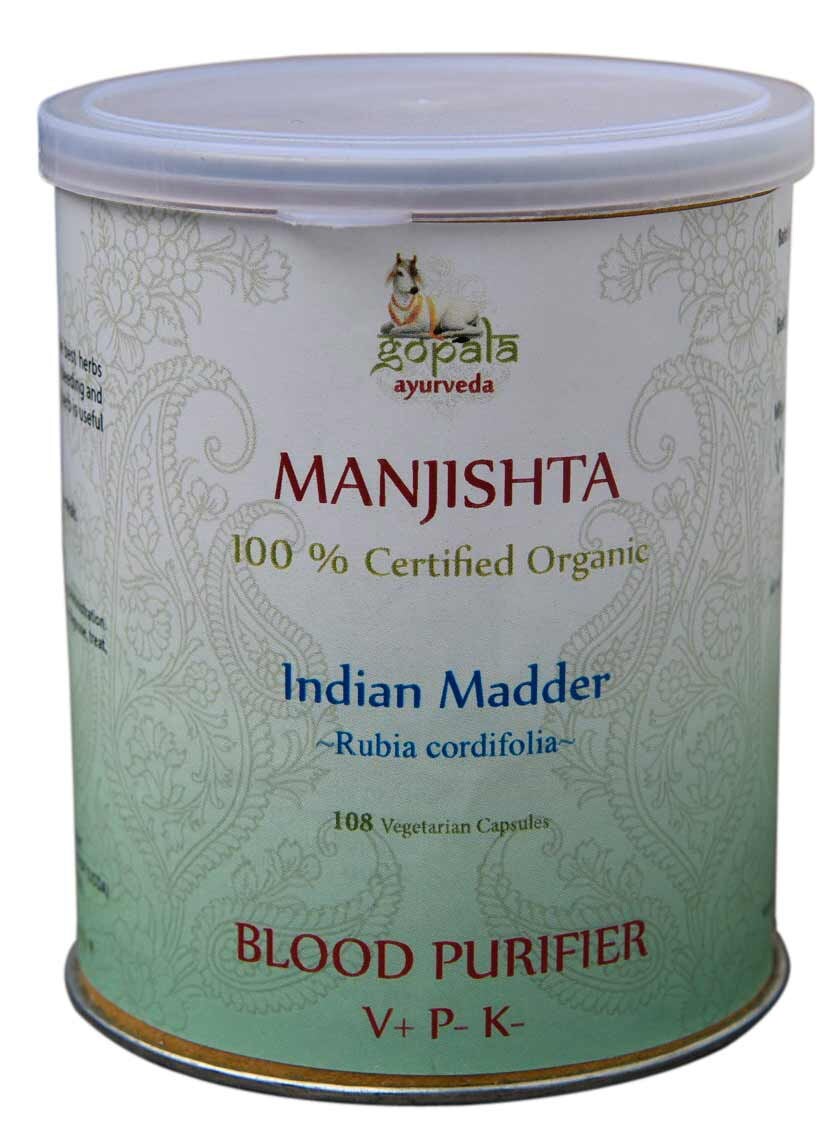 Organic Manjistha Capsules rubia Cordifolia 108 Vcaps USDA Certified ...