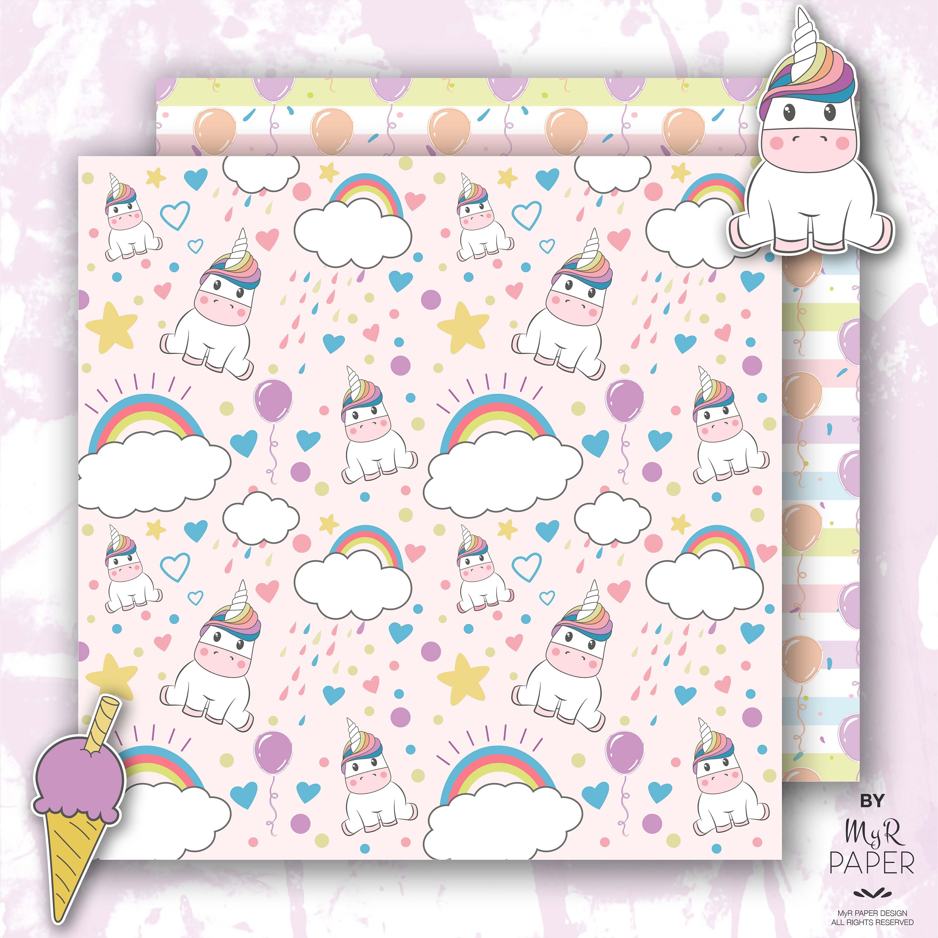 2 Clipart Unicorn Digital Paper: be a Unicorn - Etsy