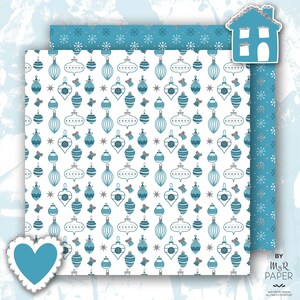 2 Clipart Christmas Digital Paper: Let It Snow Silver | Etsy