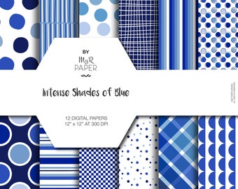Navy Blue Basic Digital Paper Pack Instant Download - Etsy