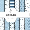 Blue Digital Paper: blue Flowers Pack of Backgrounds With Floral ...