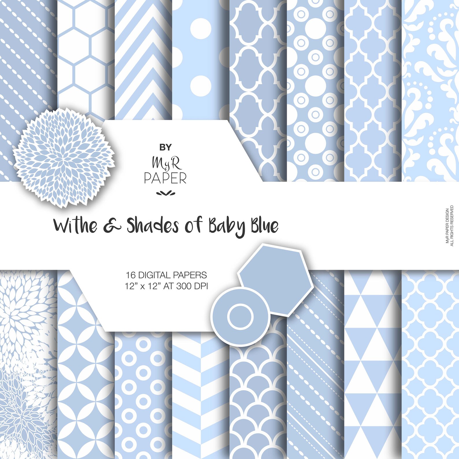 Baby Blue Digital Paper: shades of Baby Blue - Etsy