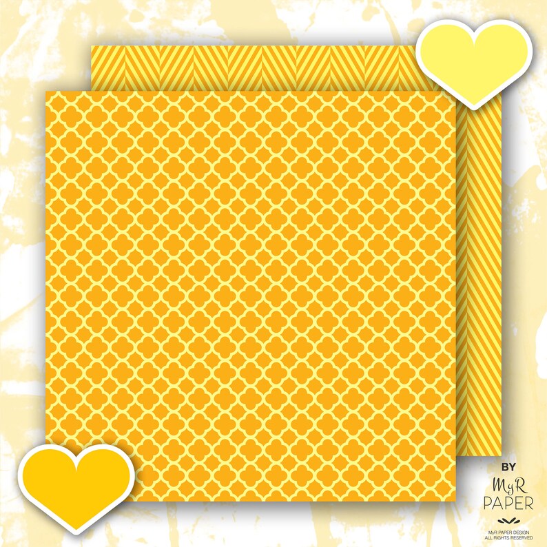 4 Clipart Yellow Digital Paper: i LOVE Yellow Pack of Backgrounds With ...