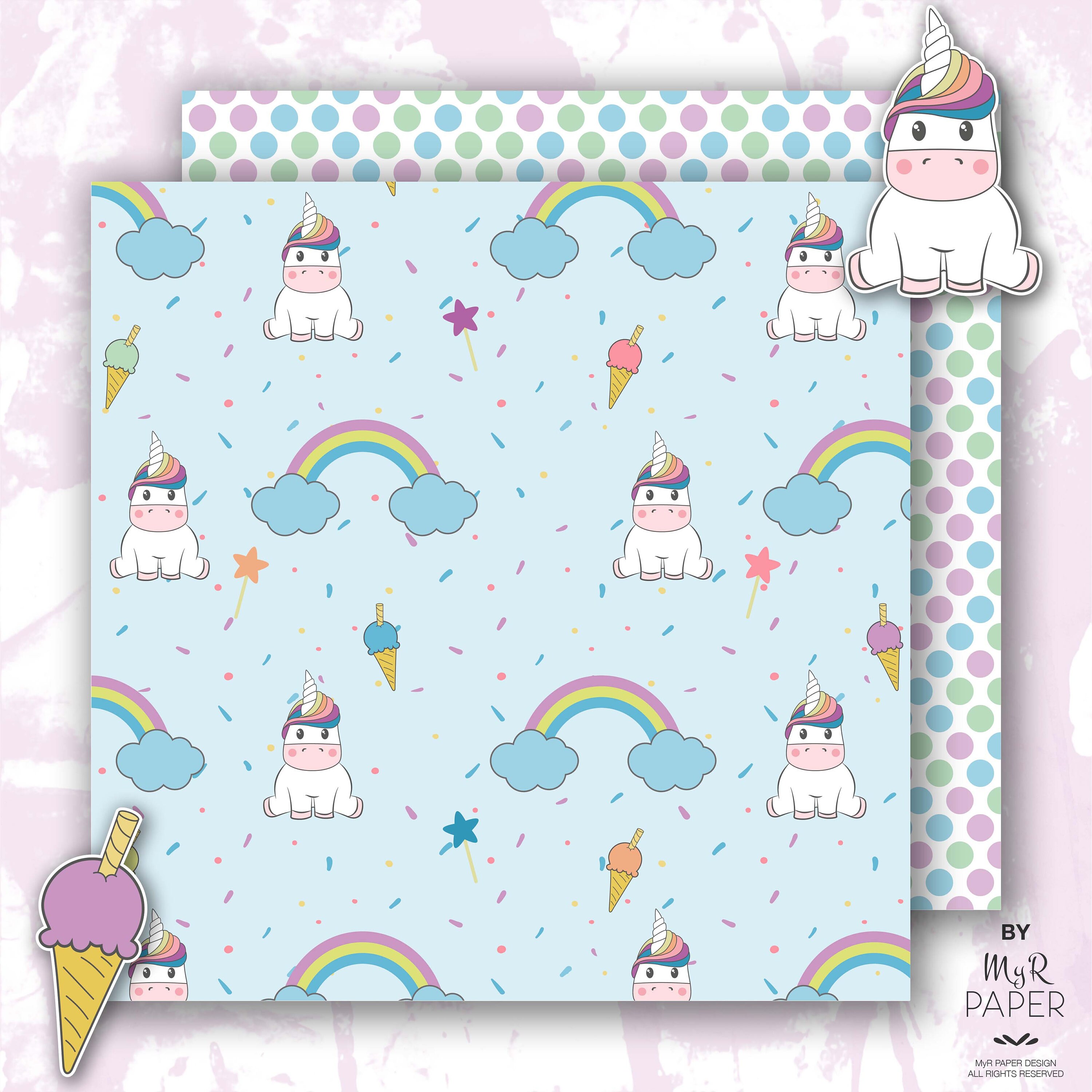 2 Clipart Unicorn Digital Paper: be a Unicorn - Etsy