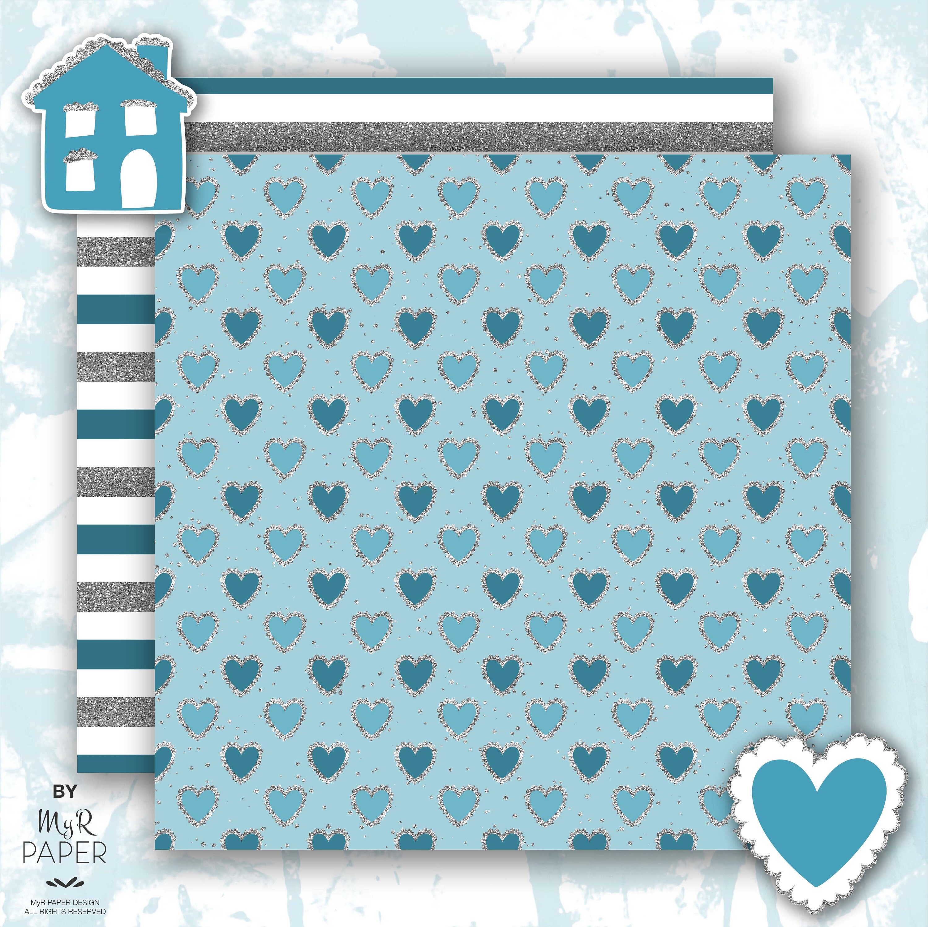 2 Clipart Christmas Digital Paper: Let It Snow Silver - Etsy