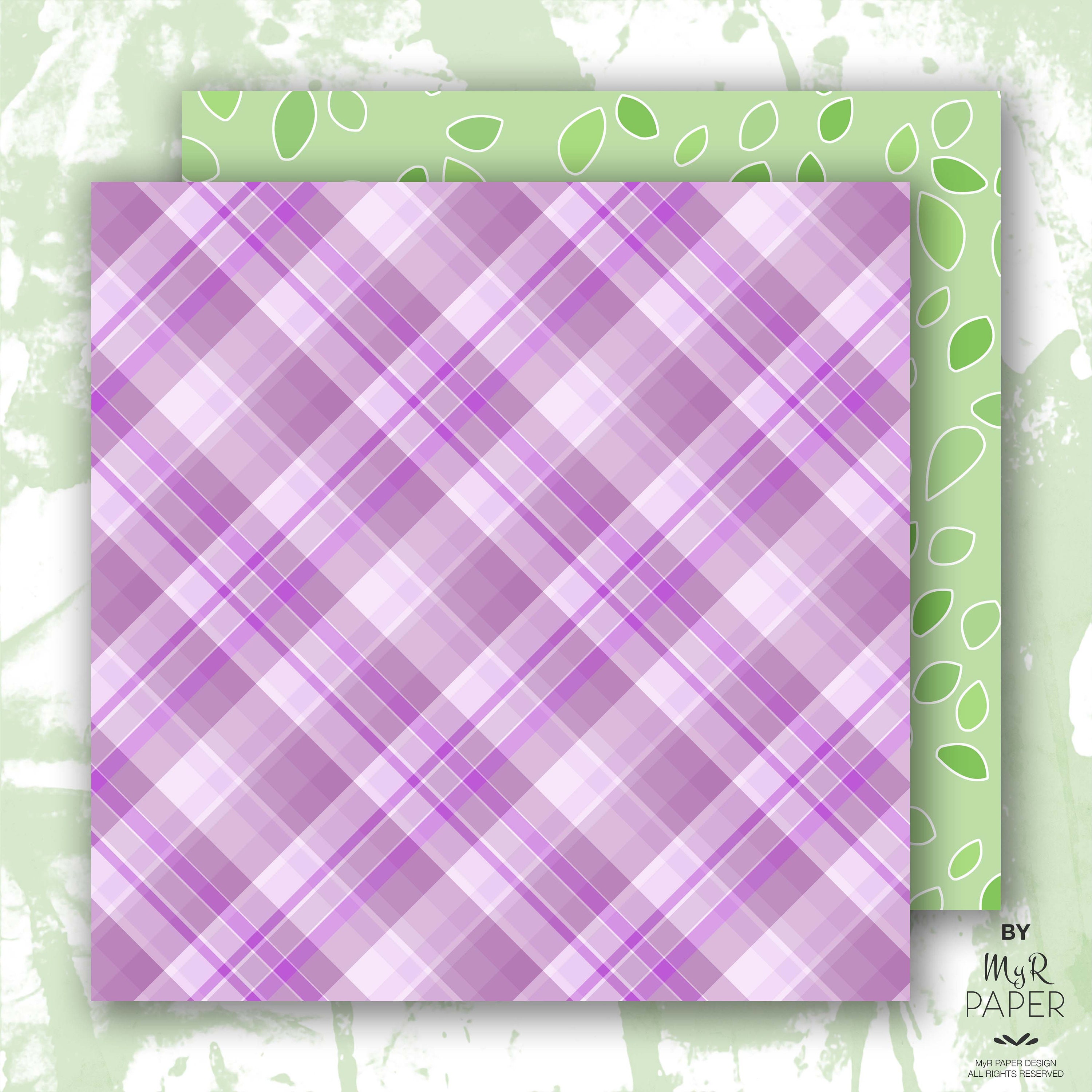 Tree Digital Paper: green & Lilac Digital Paper Pack and Backgrounds ...