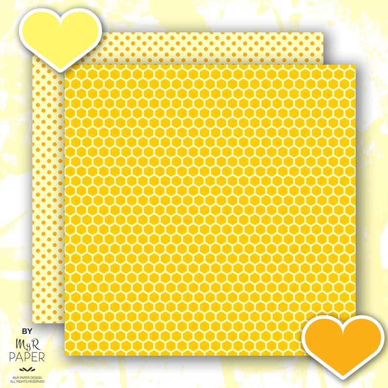 4 Clipart Yellow Digital Paper: i LOVE Yellow Pack of Backgrounds With ...