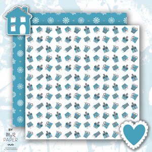 2 Clipart Christmas Digital Paper: Let It Snow Silver | Etsy
