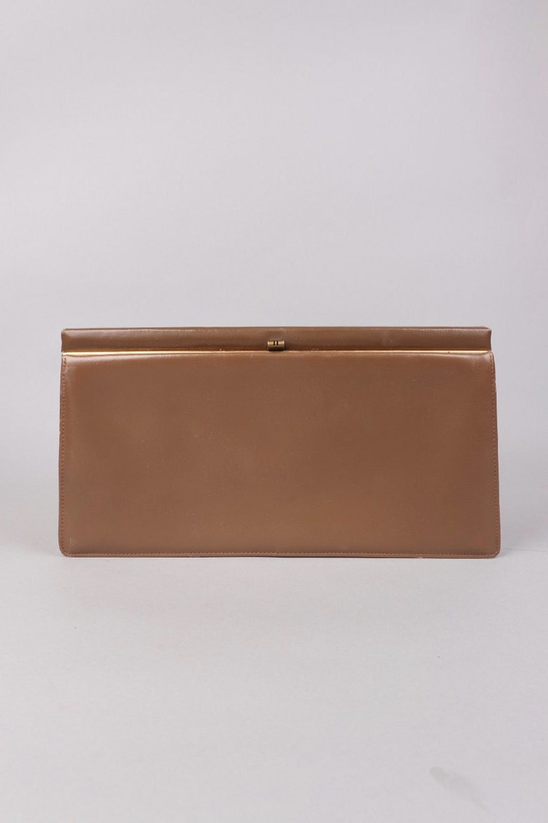 Vintage Large Mocha Brown Clutch Purse - Etsy