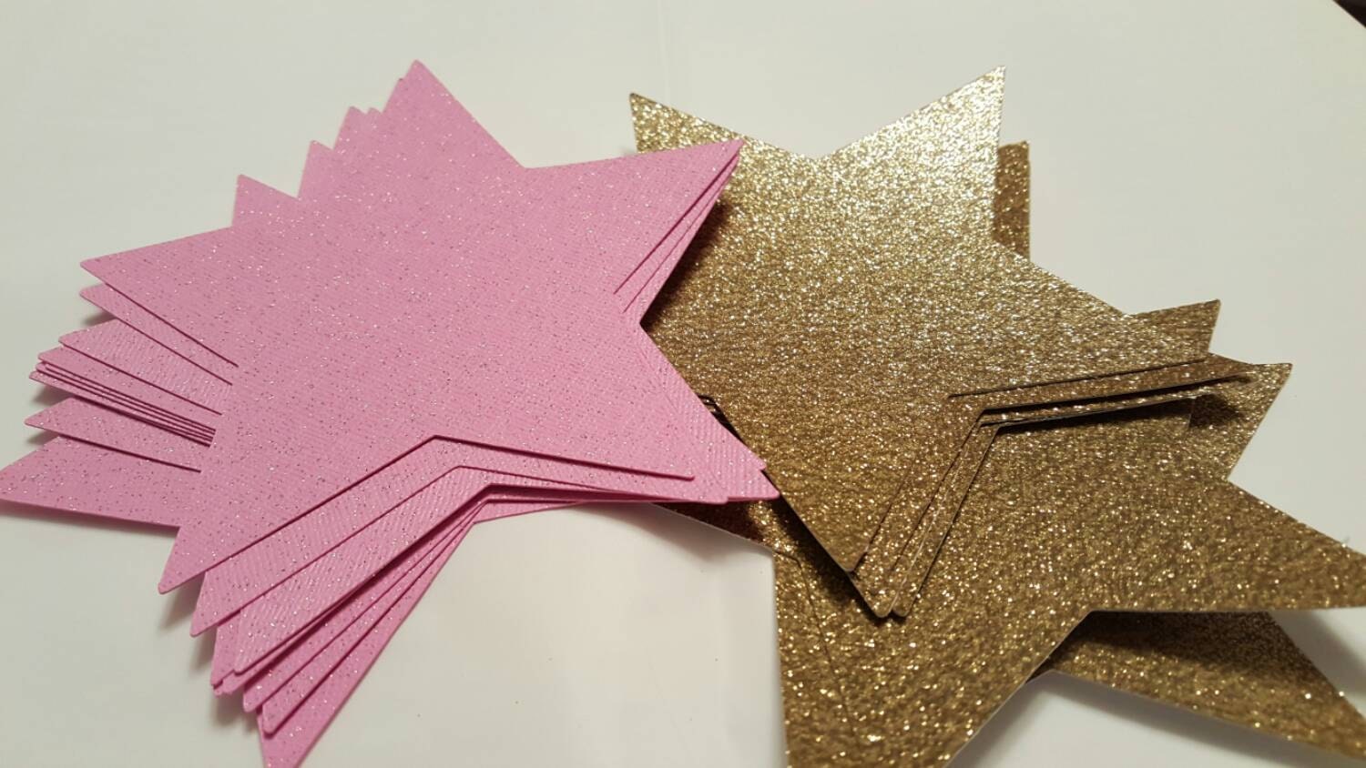 5" Glitter Paper Stars: Die Cut Confetti Stars, Party Decor - Etsy