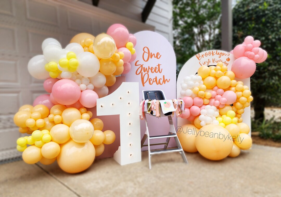 ONE Sweet Peach Balloons Garland Décor Colors 130PCS Premium Balloon ...