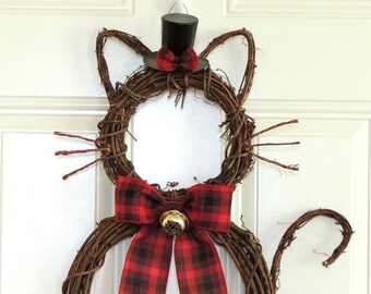 Cat Christmas Wreath - Etsy