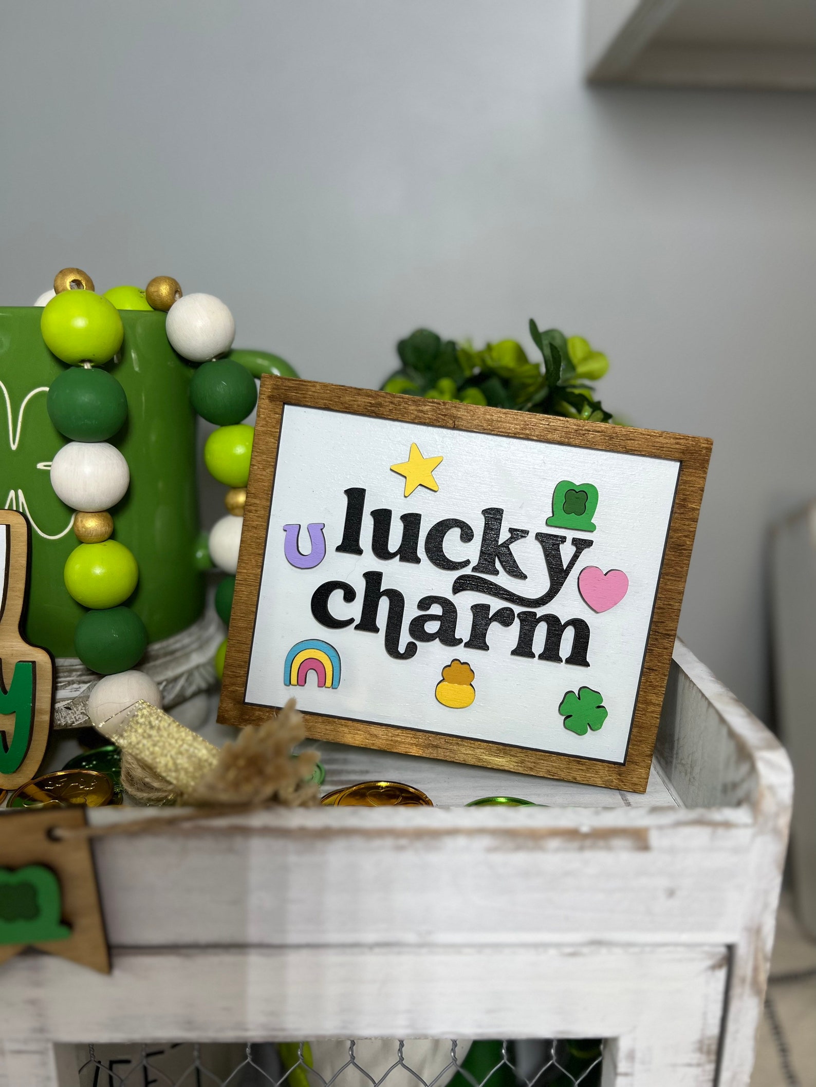 Lucky Charm St Patricks Day Tiered Tray Signs Tiered Tray - Etsy