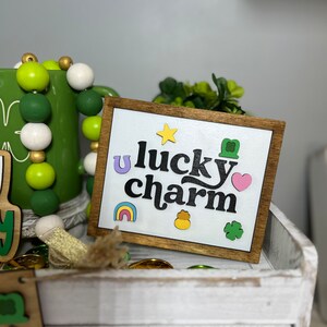 Lucky Charm St Patricks Day Tiered Tray Signs, Tiered Tray Decor, St ...