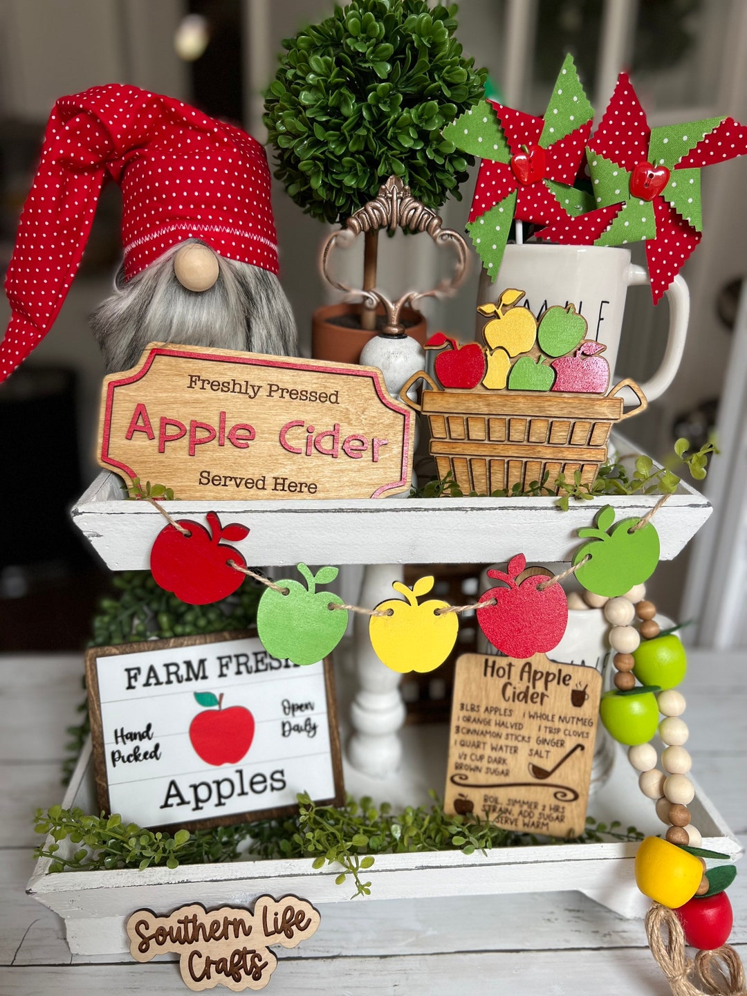Apple Cider Tiered Tray Decor // Apple Tiered Tray Signs - Etsy