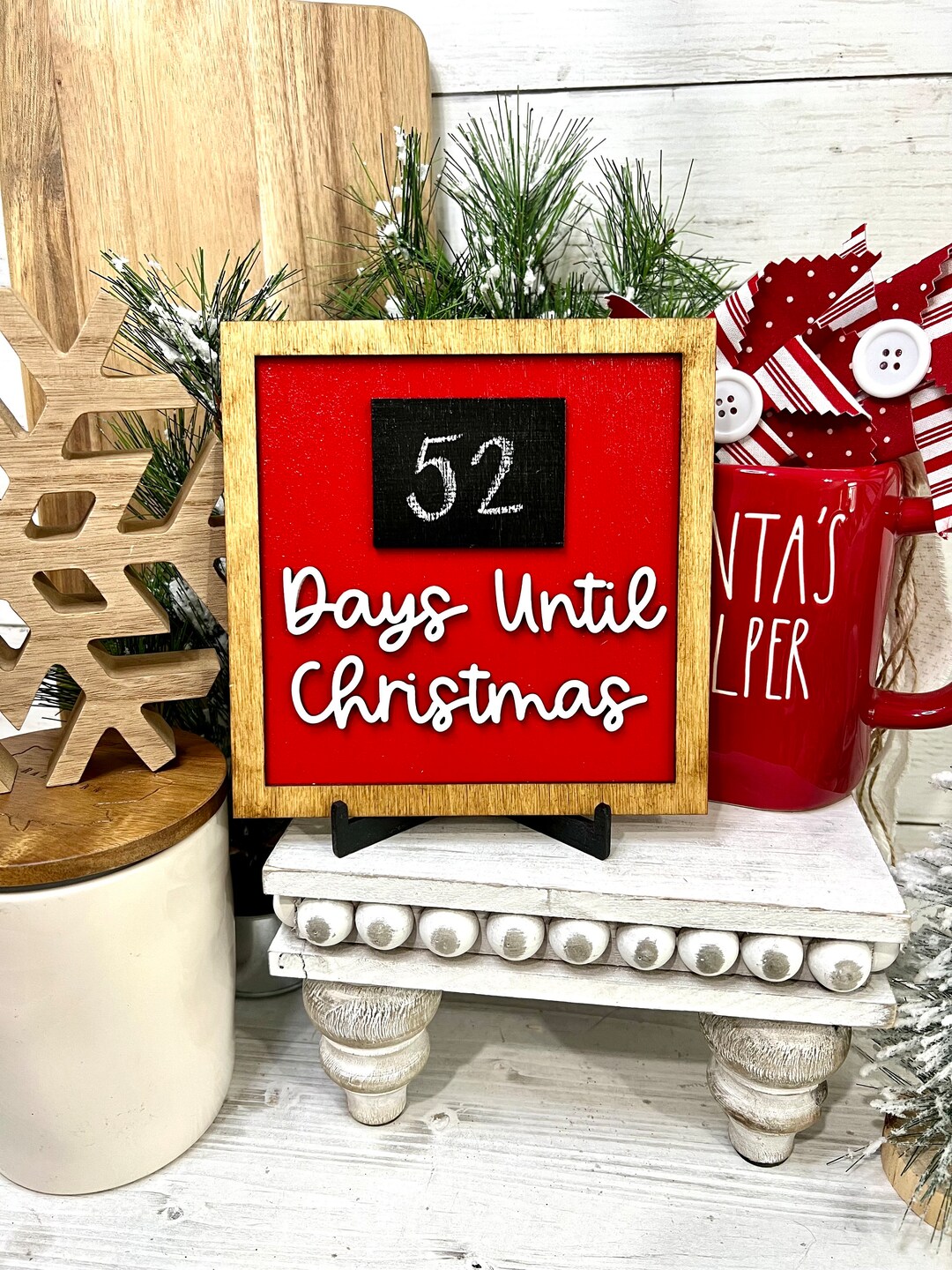 Christmas Countdown Wooden Sign, Christmas Tiered Tray Sign, Tiered ...