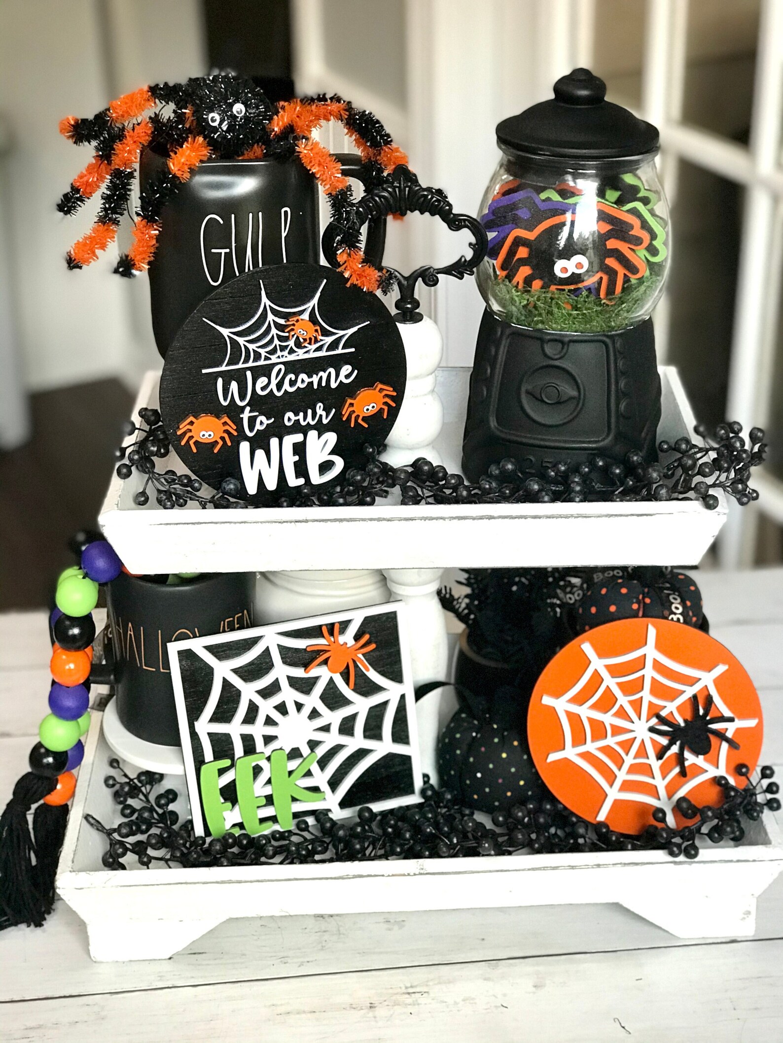 Spider Tiered Tray Signs // Halloween Tiered Tray - Etsy