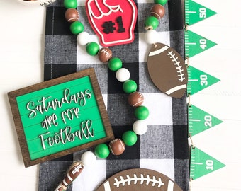 Football Bead Garland, Fall Decor, Tiered Tray Decor, Football Decor ...