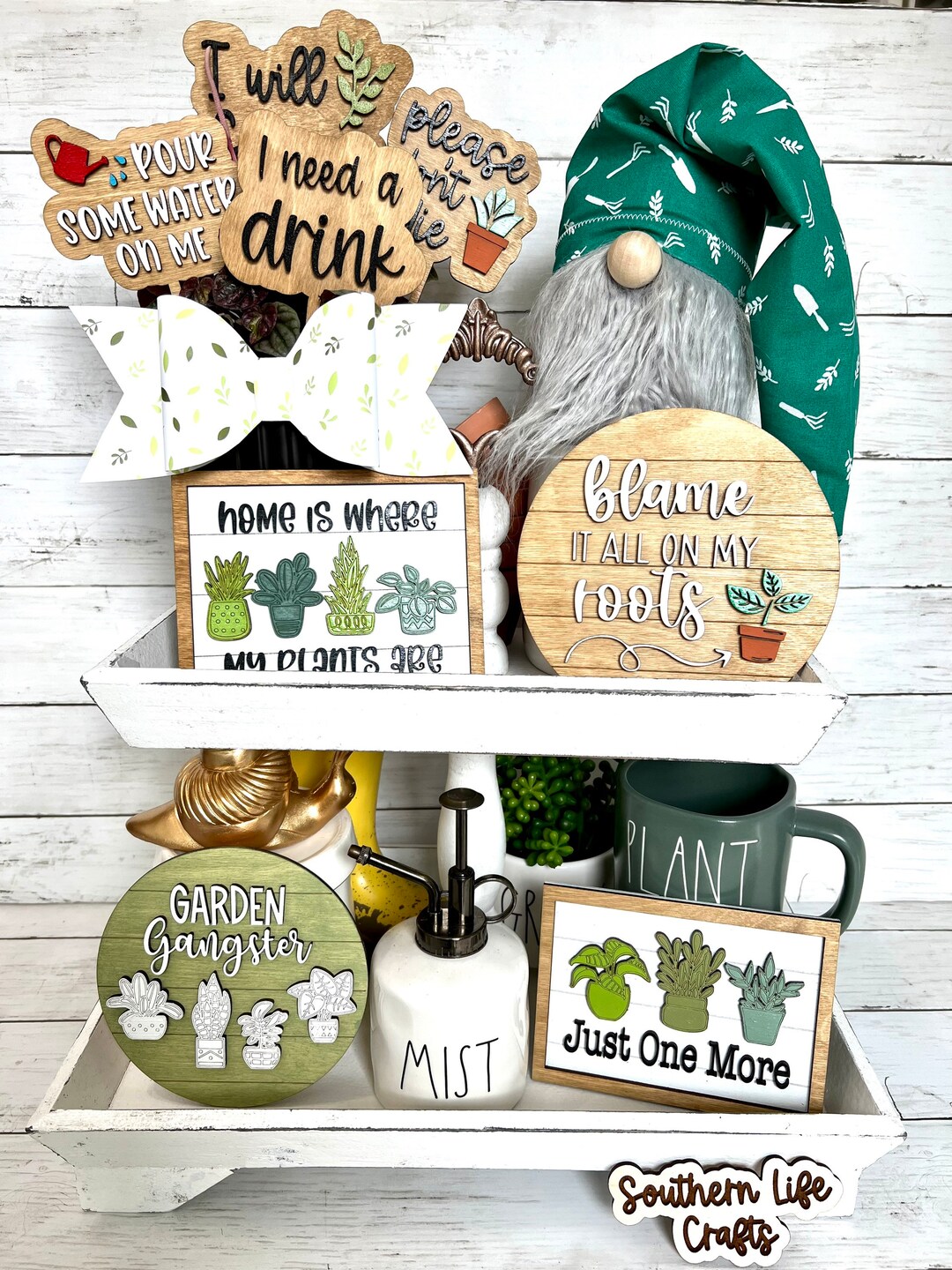 Plant Tiered Tray Signs, Plant Tiered Tray Decor - Etsy