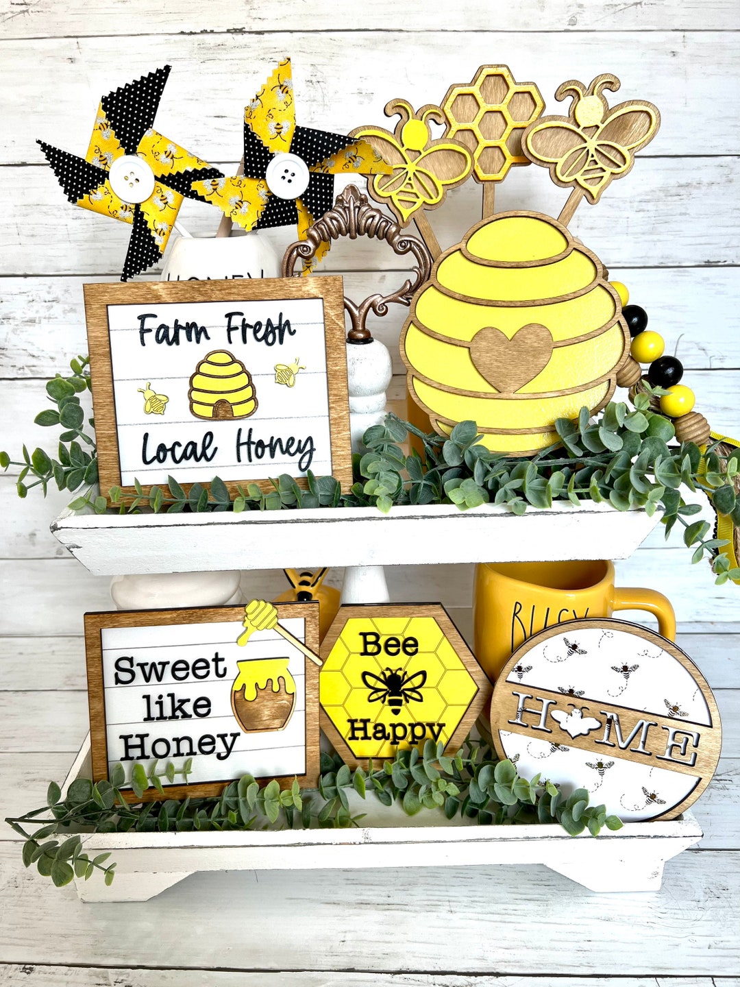 Bee Tiered Tray Decor, Bee Tiered Tray Signs - Etsy