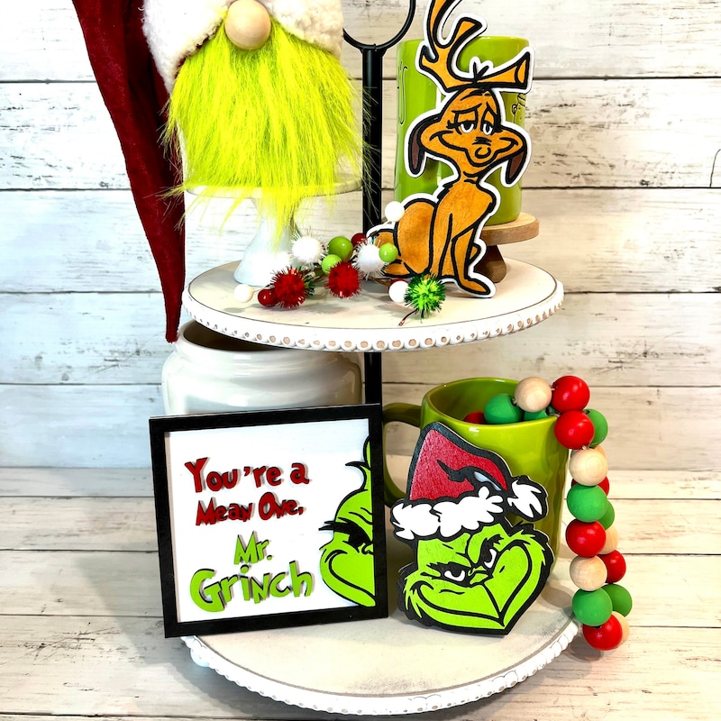 Grinch Tiered Tray Decor - Etsy
