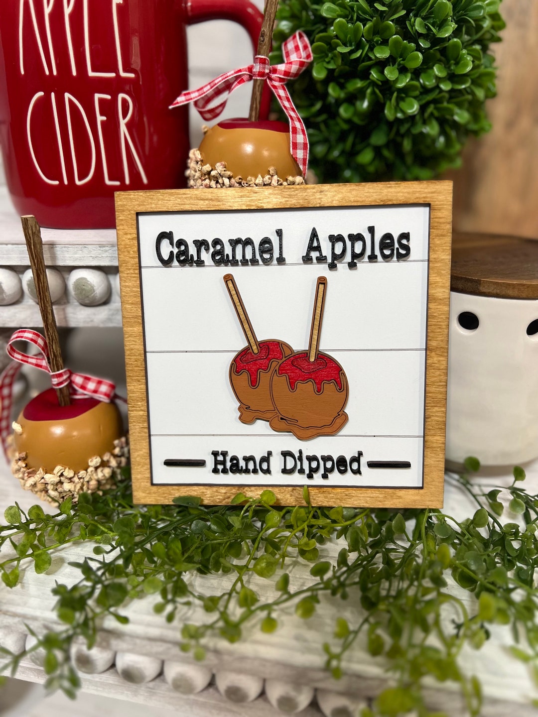 Caramel Apple Sign, Apple Tiered Tray Signs, Apple Signs, Fall Tiered ...