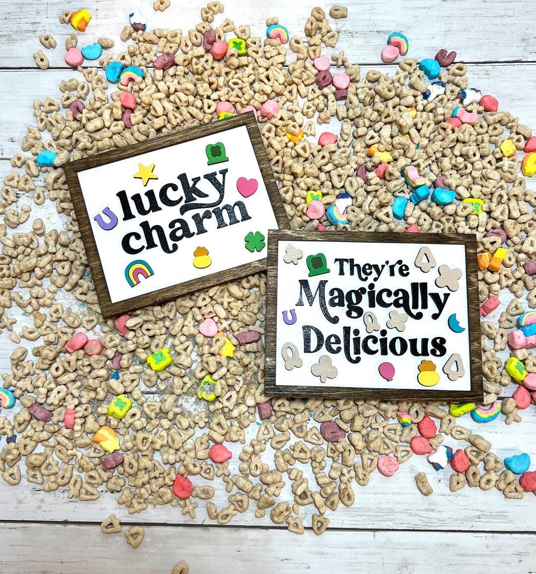 Lucky Charms Signs, Tiered Tray Signs - Etsy