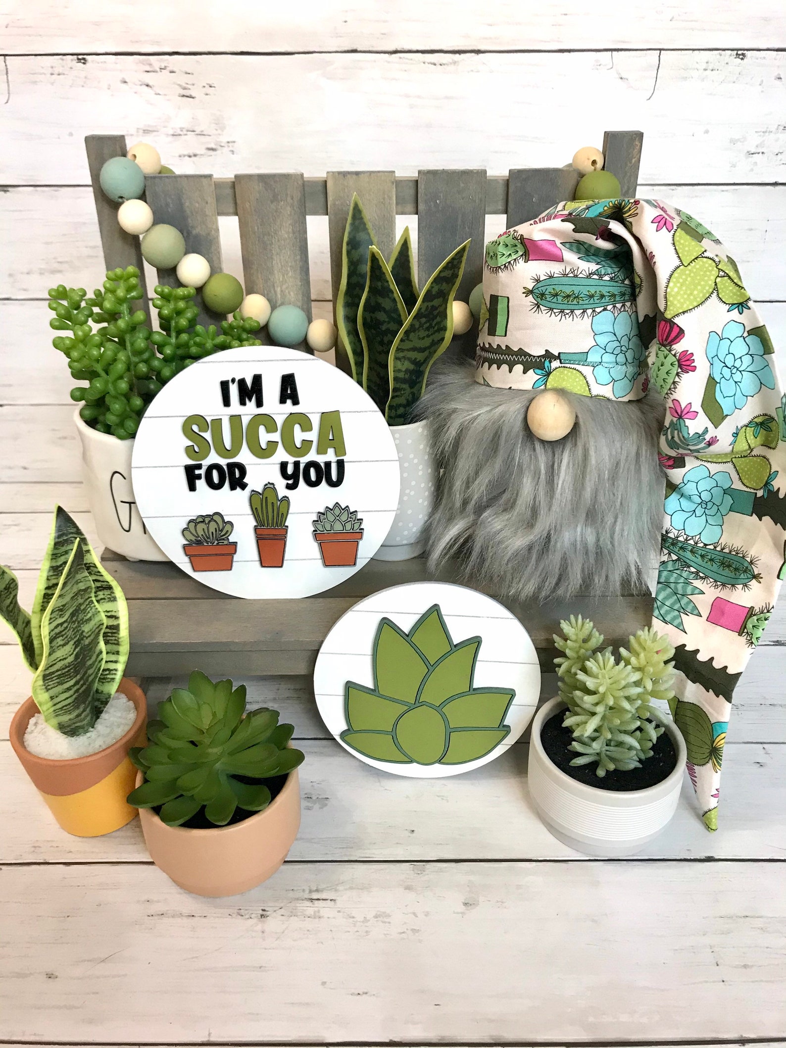 Succulent Tiered Tray Signs Succulent Tiered Tray Decor | Etsy