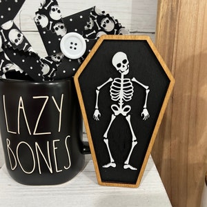 Skeleton Coffin Sign, Halloween Tiered Tray Signs, Skeleton Signs ...