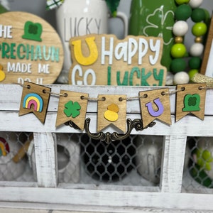 Lucky Charm St Patrick’s Day Tiered Tray Signs, Tiered Tray Decor, St ...