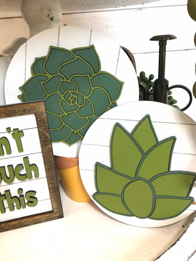 Succulent Tiered Tray Signs Succulent Tiered Tray Decor - Etsy