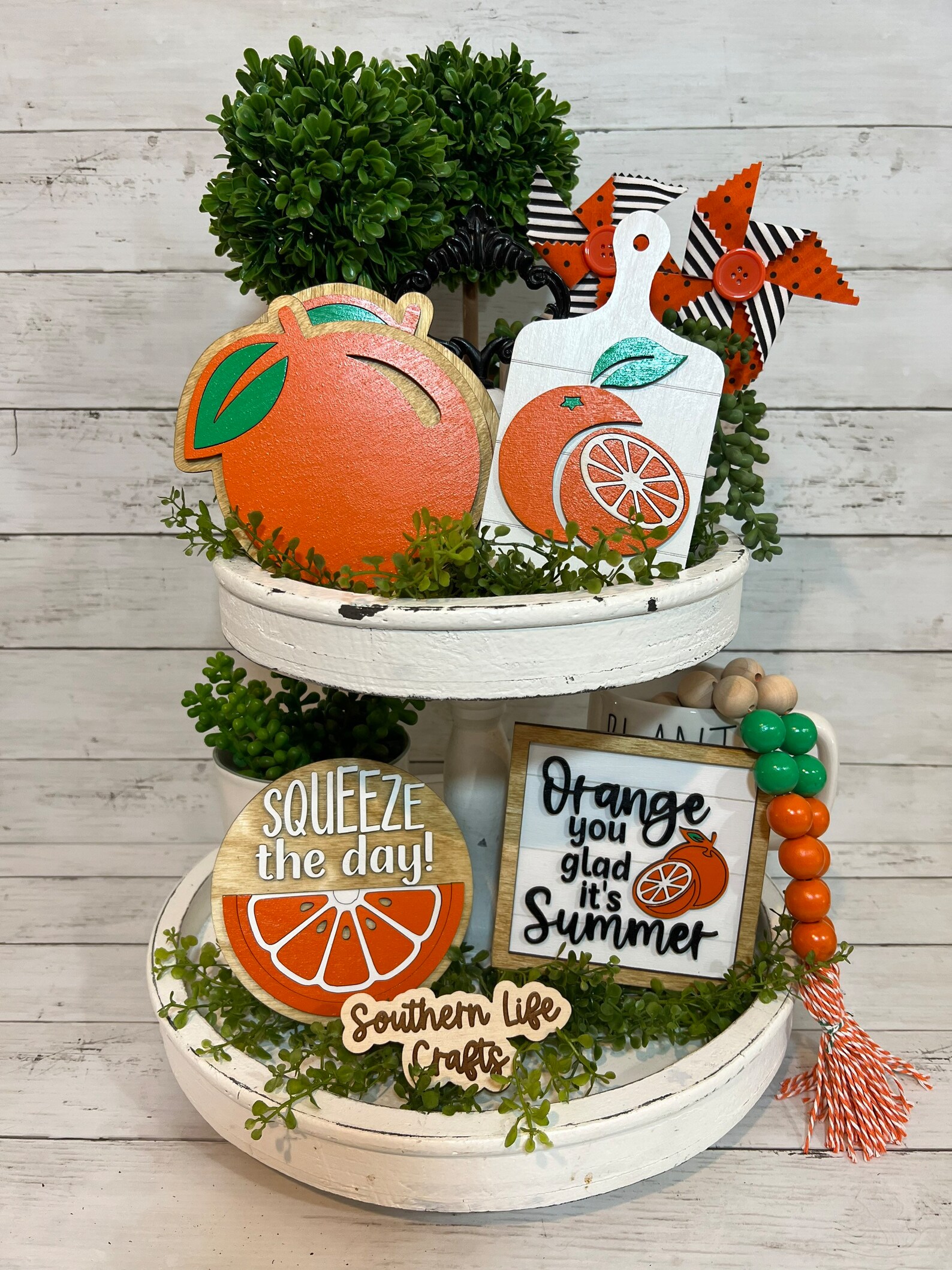 Orange Tiered Tray, Orange Tiered Tray Signs, Tiered Tray Decor - Etsy